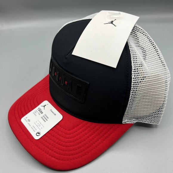 Jordan | Accessories | Air Jordan Trucker Hat Men Black Red Classic 99 Jumpman Snap Back Cap New ...